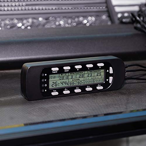 REPTIZOO Digital Thermometer Hygrometer Temperature Controller for Reptile Tank Water Terrarium, Waterproof Reptile Timer with Thermostat Controller Lighting Timer (THC15)