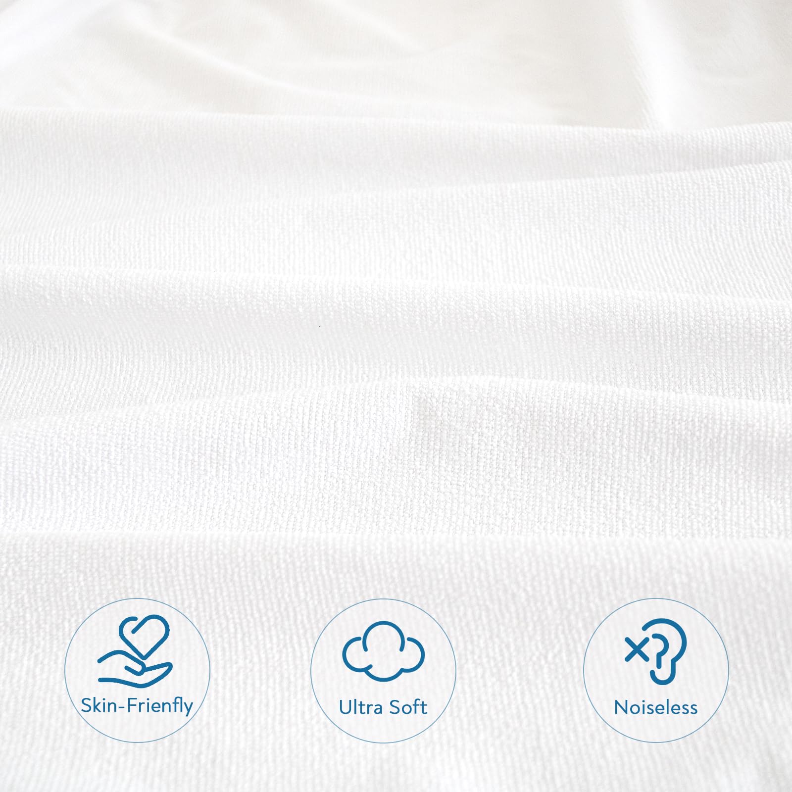 Twin Mattress Protector Waterproof Soft & Breathable Terry, Noiseless Mattress Cover Fits up -14'' Depth, Skin-Friendly Machine Wash Mattress Protector