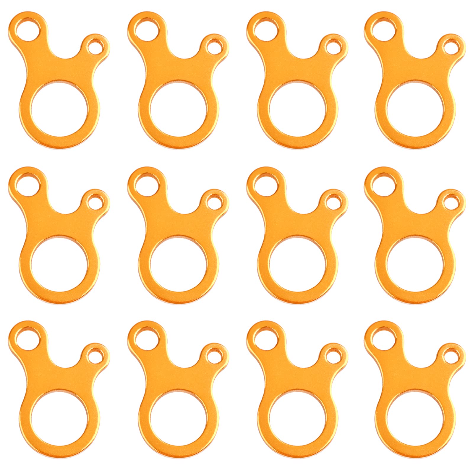 TRIWONDER Guyline Cord Adjuster Rope Tensioner Tent Guy Line Paracord Tightener Loop Alien Aluminum Alloy for Camping Hiking (Gold (Snail Shape) - 12 Pack)
