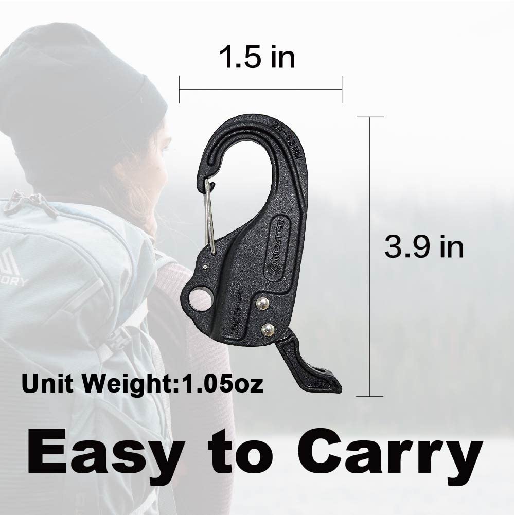 ORXPLUS Tools 2PCS Rope Tightener, Rope Tensioner, Tie Down Mechanism Lock Adjuster fits 1/10"-1/4" Cord for Camping, Outdoor, Garage, Boating, Fishing, Loading