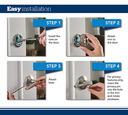 Schlage Custom FC172 BRW 622 KIN Broadway Non-Turning Lever with Kinsler Trim, Matte Black