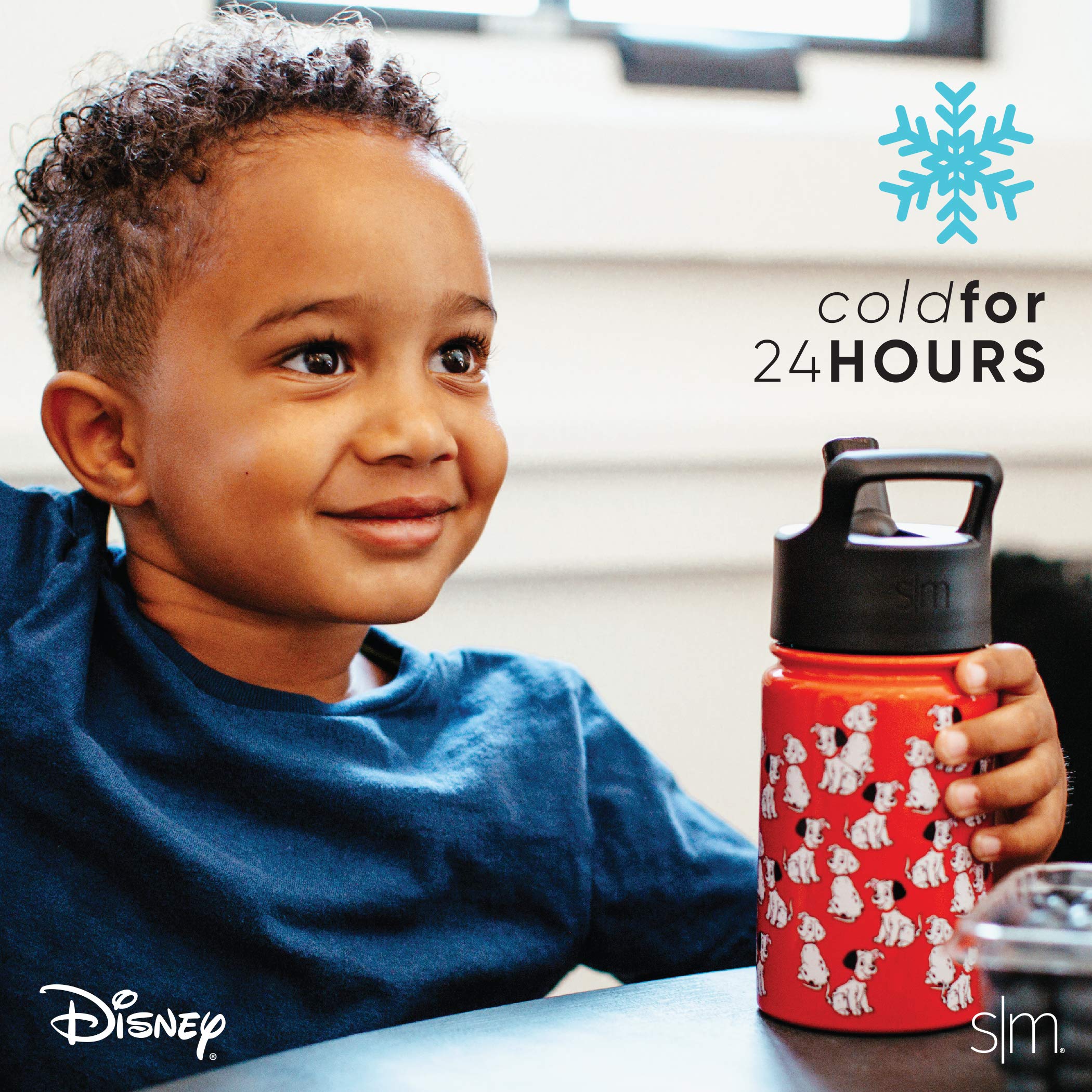 Simple Modern Disney Daisy Duck Kids Water Bottle with Straw Lid | Reusable Insulated Stainless Steel Cup for School | Summit Collection | 14oz, Daisy Duck Garden