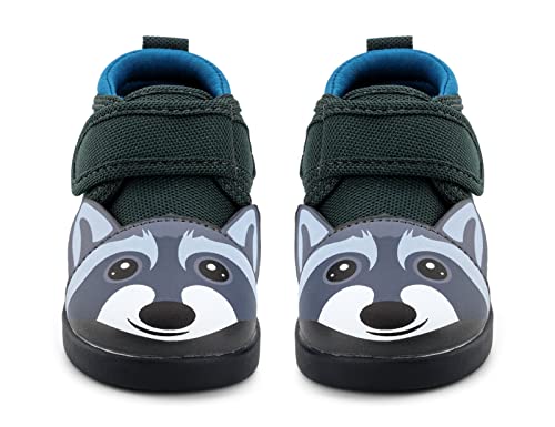 ikiki Squeakerless Shoes for Toddlers/Little Kids (Raccoon, Gray, Size 10)