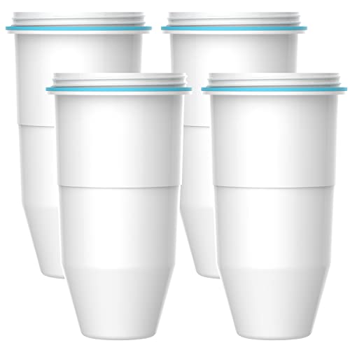 AQUA CREST 6-Stage Replacement Water Filters, Replacement for ZR-017 Pitcher Filters and Dispenser Filters, Reduce TDS, 98% Chlorine, Bad Taste and Odor, 4 Packs, Model No.:AQK-CF23B