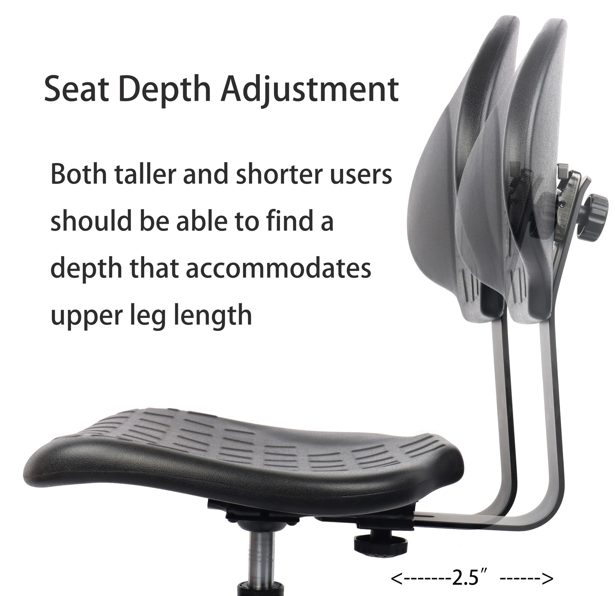 TAKE UR SEAT® Deluxe Polyurethane Drafting Lab Stool Chair, 18" Adjustable Footring, 10" Adjustable Height, Heavy Duty,Shipped Within 24 Hours Rubber Casters