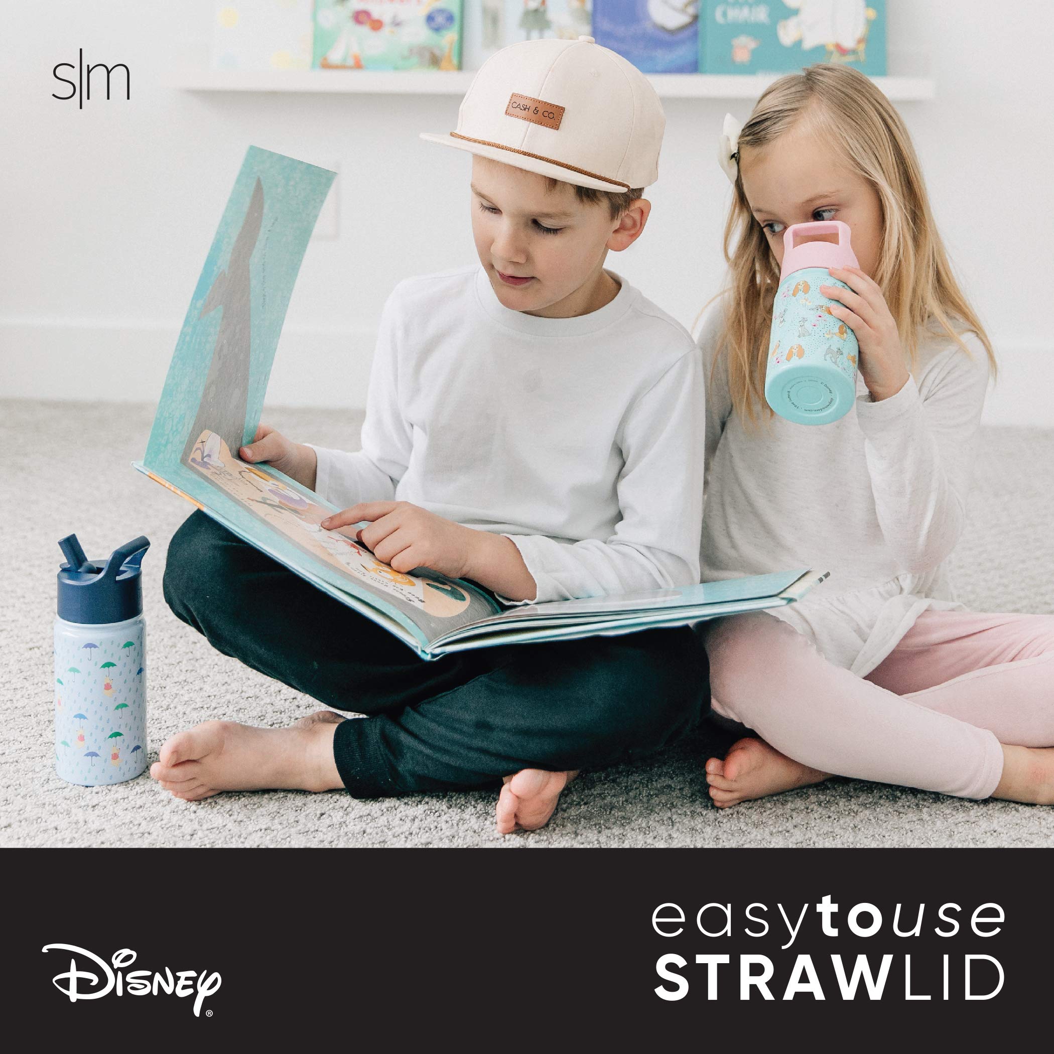 Simple Modern Disney Daisy Duck Kids Water Bottle with Straw Lid | Reusable Insulated Stainless Steel Cup for School | Summit Collection | 14oz, Daisy Duck Garden