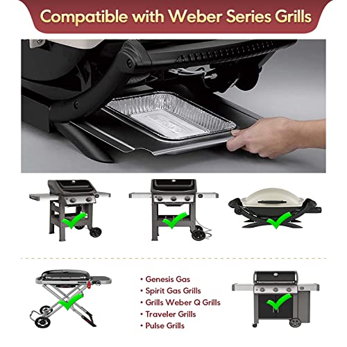 TIFMI 100 Pack Drip Pan Liners Compatible for Weber Genesis Series, Q Series, Spirit Series & Traveler Gas Grills, Disposable Aluminum Foil Grease Drip pan, Grill Accessories