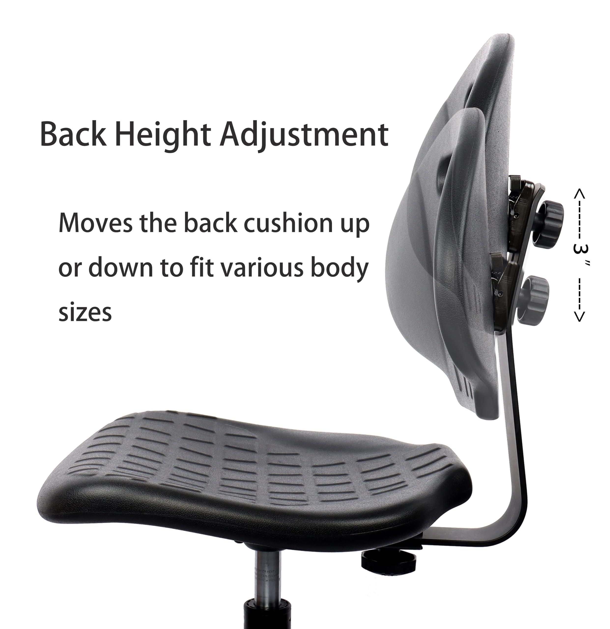 TAKE UR SEAT® Deluxe Polyurethane Drafting Lab Stool Chair, 18" Adjustable Footring, 10" Adjustable Height, Heavy Duty,Shipped Within 24 Hours Rubber Casters