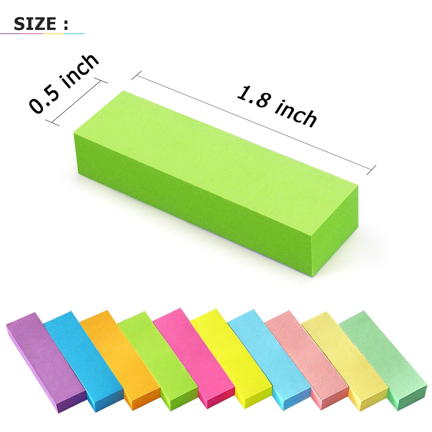 30 Pads 0.5x1.8 Sticky Notes Flags Tabs Page Markers 10 Bright Color Sticky Index Tabs Page Flags 80 Sheet/Pad