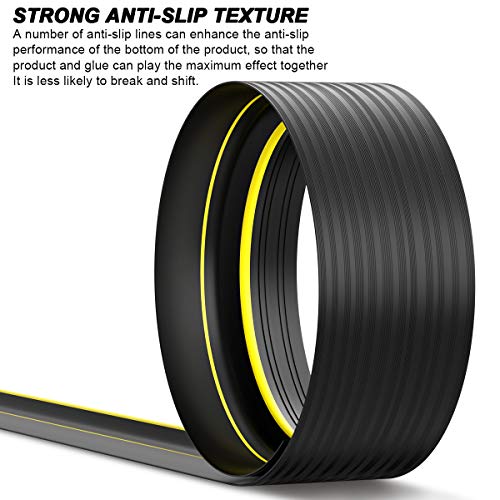 Universal Garage Door Bottom Seal Strip,Weatherproof Rubber DIY Weather Stripping Replacement, 12FT Length, Black