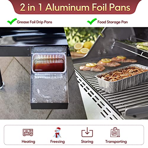 TIFMI 100 Pack Drip Pan Liners Compatible for Weber Genesis Series, Q Series, Spirit Series & Traveler Gas Grills, Disposable Aluminum Foil Grease Drip pan, Grill Accessories