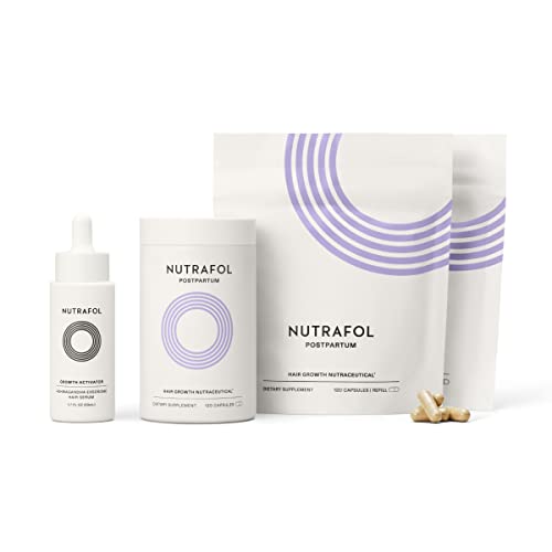 Nutrafol Fullest Hair Kit | Postpartum Hair Growth Supplement & Growth Activator | Supports Visibly Stronger, Thicker Hair | Patent-Pending Ashwagandha Exosome Technology | 3 Month Supply