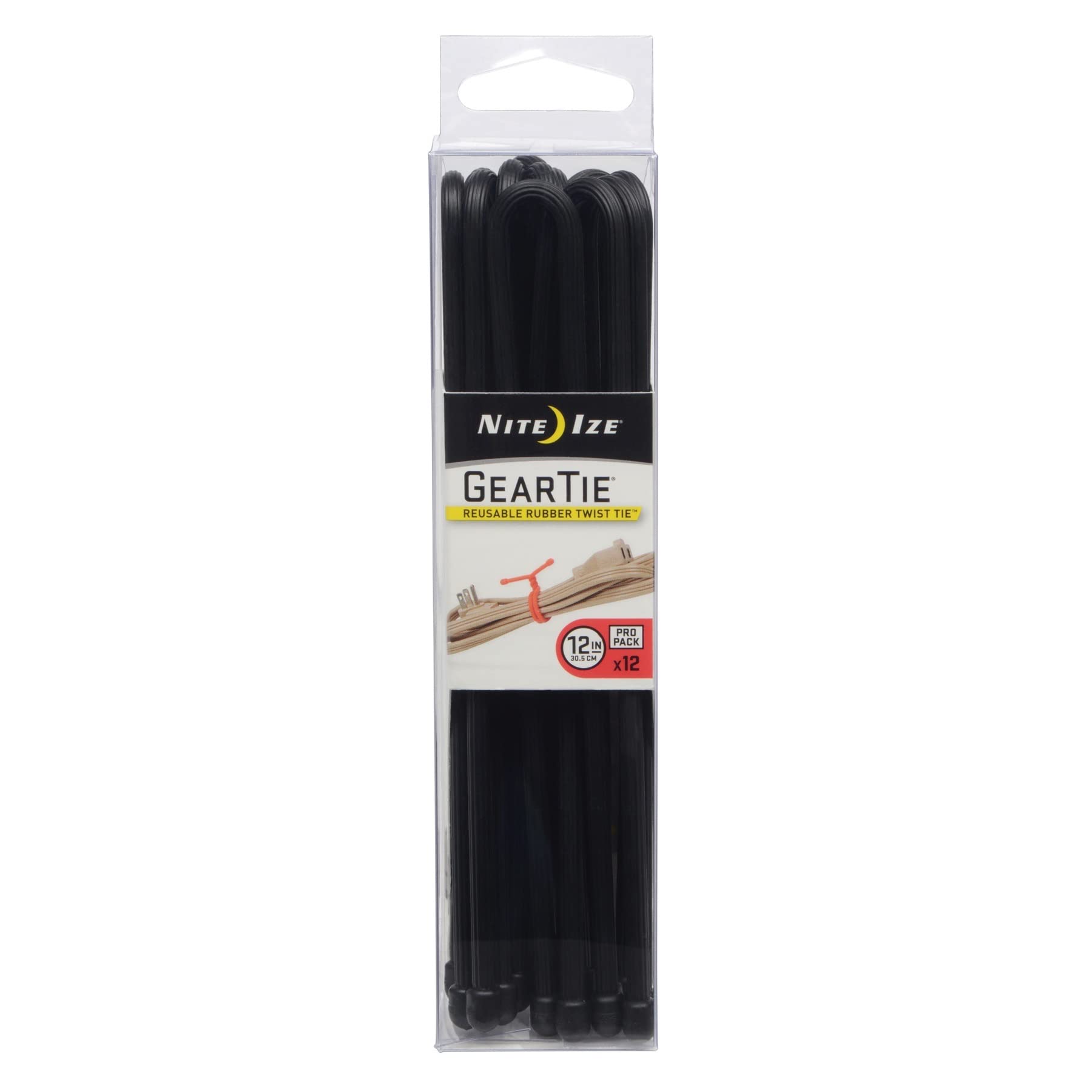 Nite Ize Gear Tie ProPack - 12 Black 12 Pack
