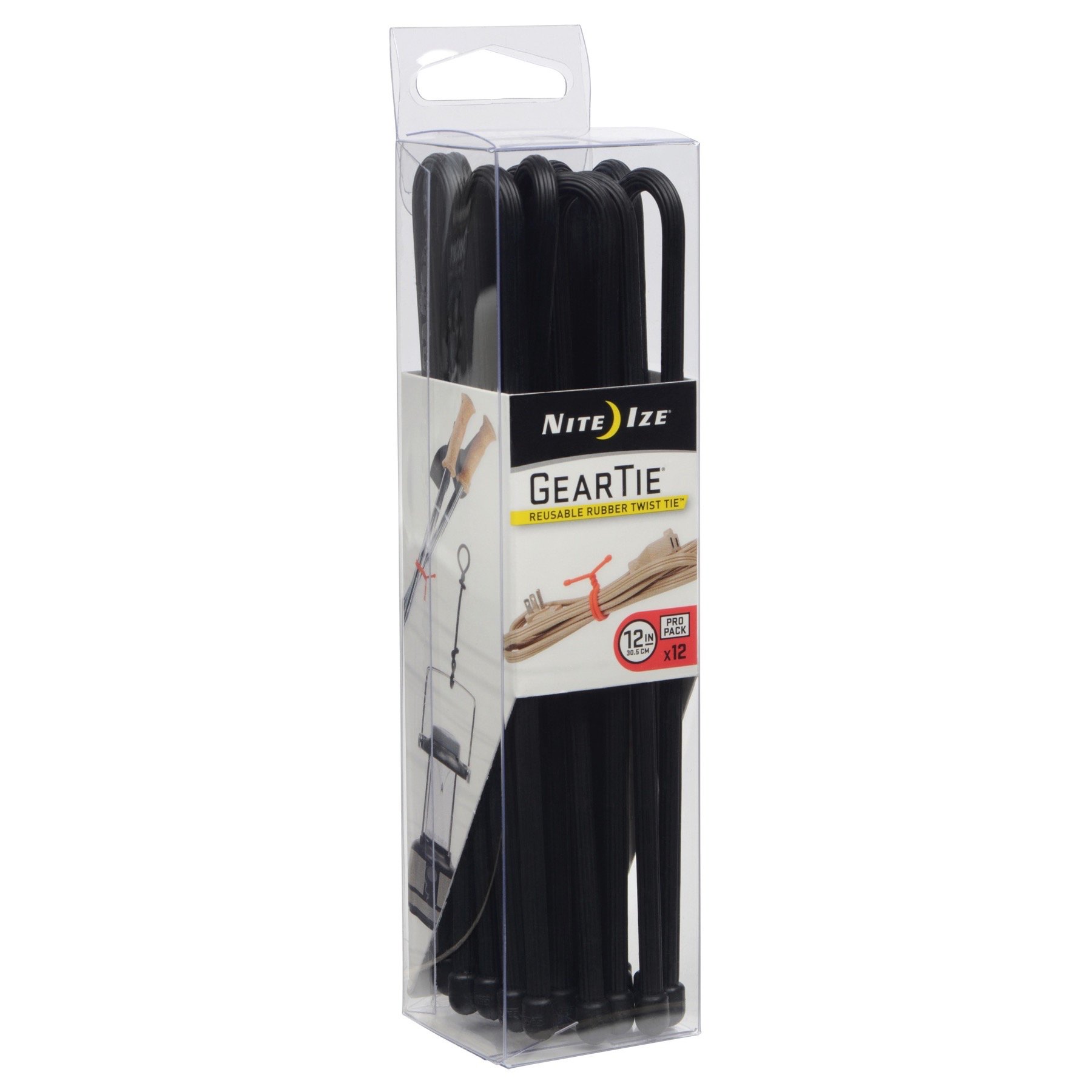 Nite Ize Gear Tie ProPack - 12 Black 12 Pack
