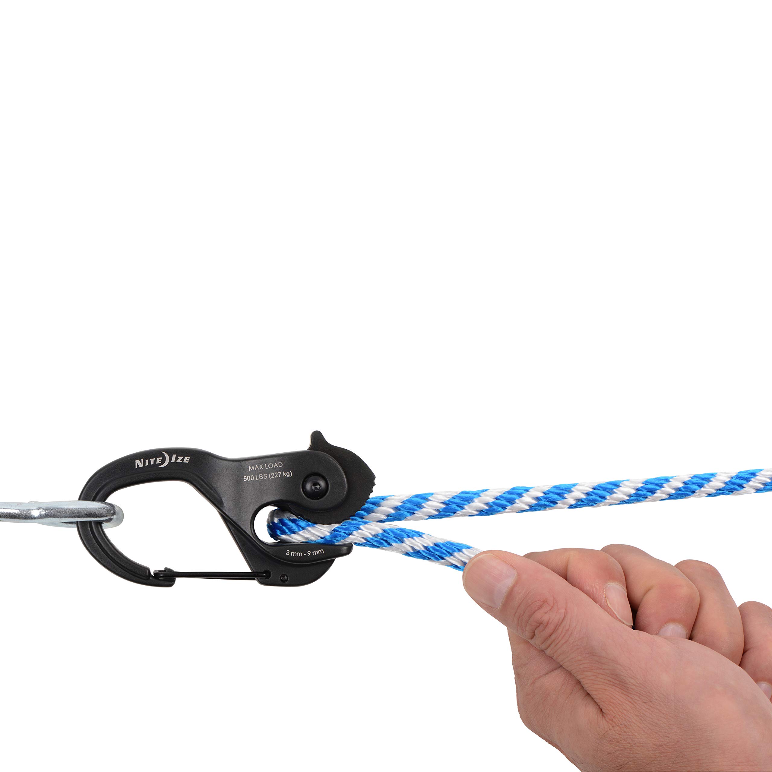 Nite Ize CamJam XT Aluminum Rope Tightener & MaxxHaul 50227 3/8" x 50 Ft Diamond Braided Rope Extra Strength-Sunlight and Weather Resistant, Multicolor, Foot