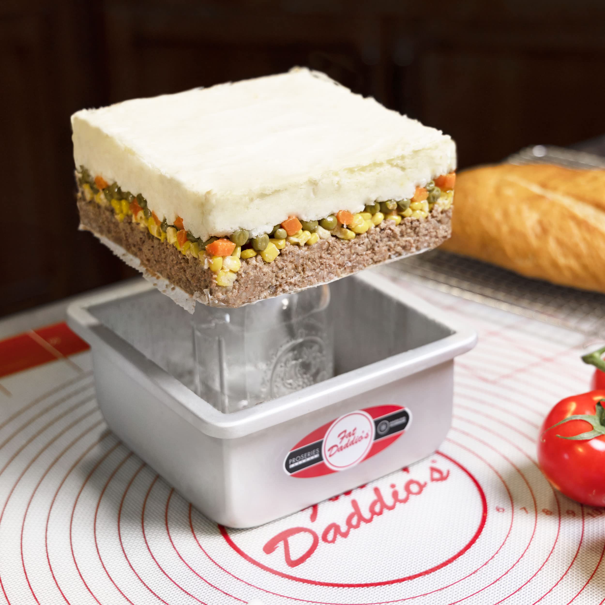 Fat Daddio's PSQCC-993 Removable Bottom Square Cake Pan, 9 x 9 x 3 Inch, Silver