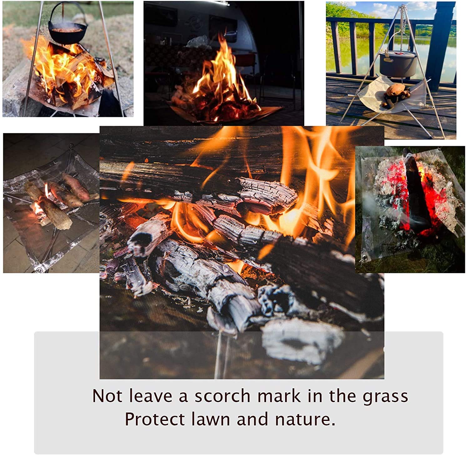Finderomend Portable Fire Pit for Camping 22 Inch Mesh Collapsible Folding Fire Pit with Stainless Steel for Campfire, Outdoor, Camping and Travel- Include Carry Bag