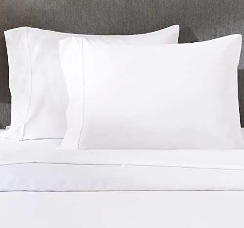 Pottery Barn 100% Egyptian Cotton 1200 Thread Count Ultra Soft Pillow Case Set - Durable and Silky Soft (Queen Size Pillowcase) (White)