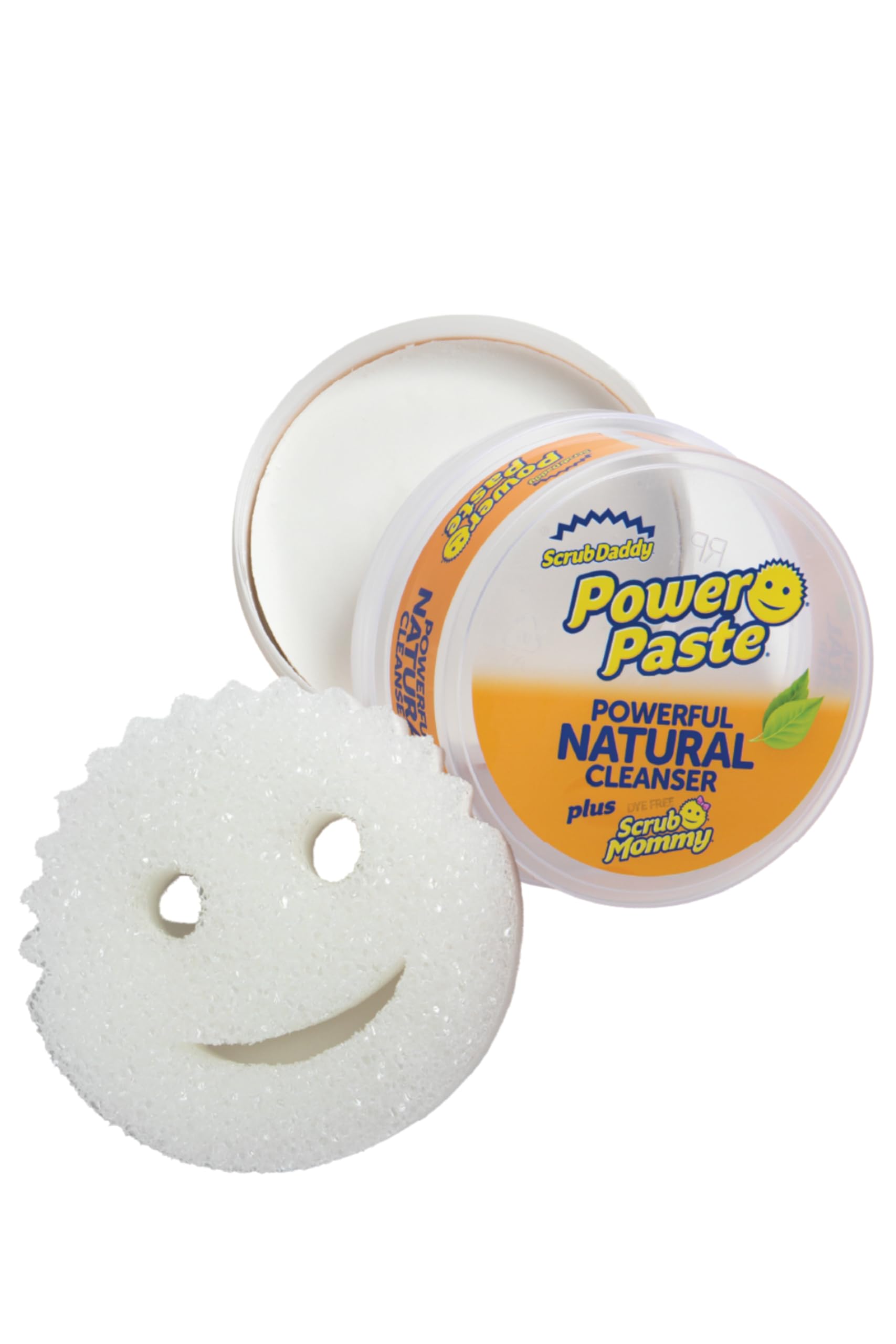 Scrub Daddy Power Paste Bundle - Clay Based Cleaning & Polishing Scrub - Non Toxic Cleaning Paste for Grease, Limescale & More - Includes 1 Scrub Mommy Sponge (2 Pieces)