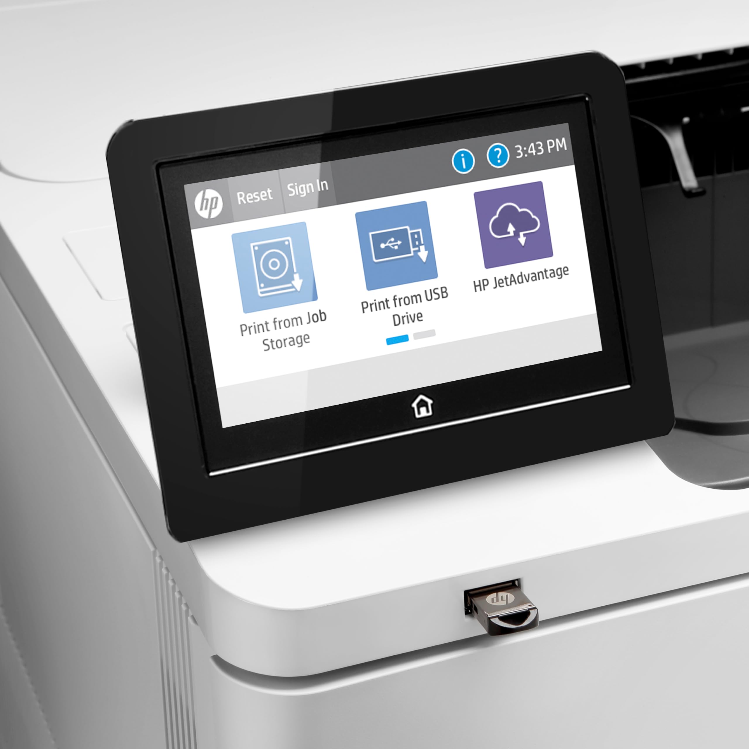 HP LaserJet Enterprise M612x Monochrome Printer with built-in Ethernet, 2-sided printing & extra paper tray (7PS87A), White
