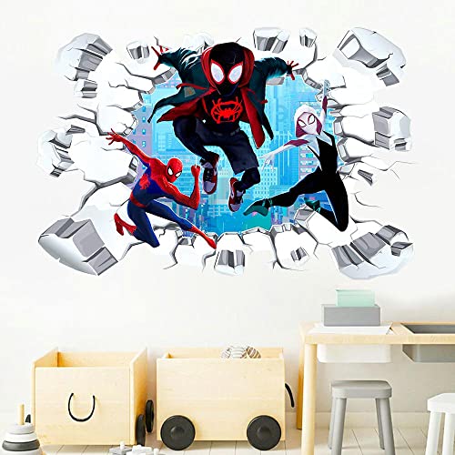 CATCOQ Superhero Wall Stickers DIY Removable Cartoon Wall Decals Decoration Boys Bedroom Living Room for Kids Nursery