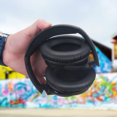 Professional Replacement Earpads Cushions for Bose QuietComfort 35 (QC35) & Quiet Comfort 35 II (QC35 ii) Headphones, Ear Pads with Softer Leather, Noise Isolation Foam, Added Thickness (Black)
