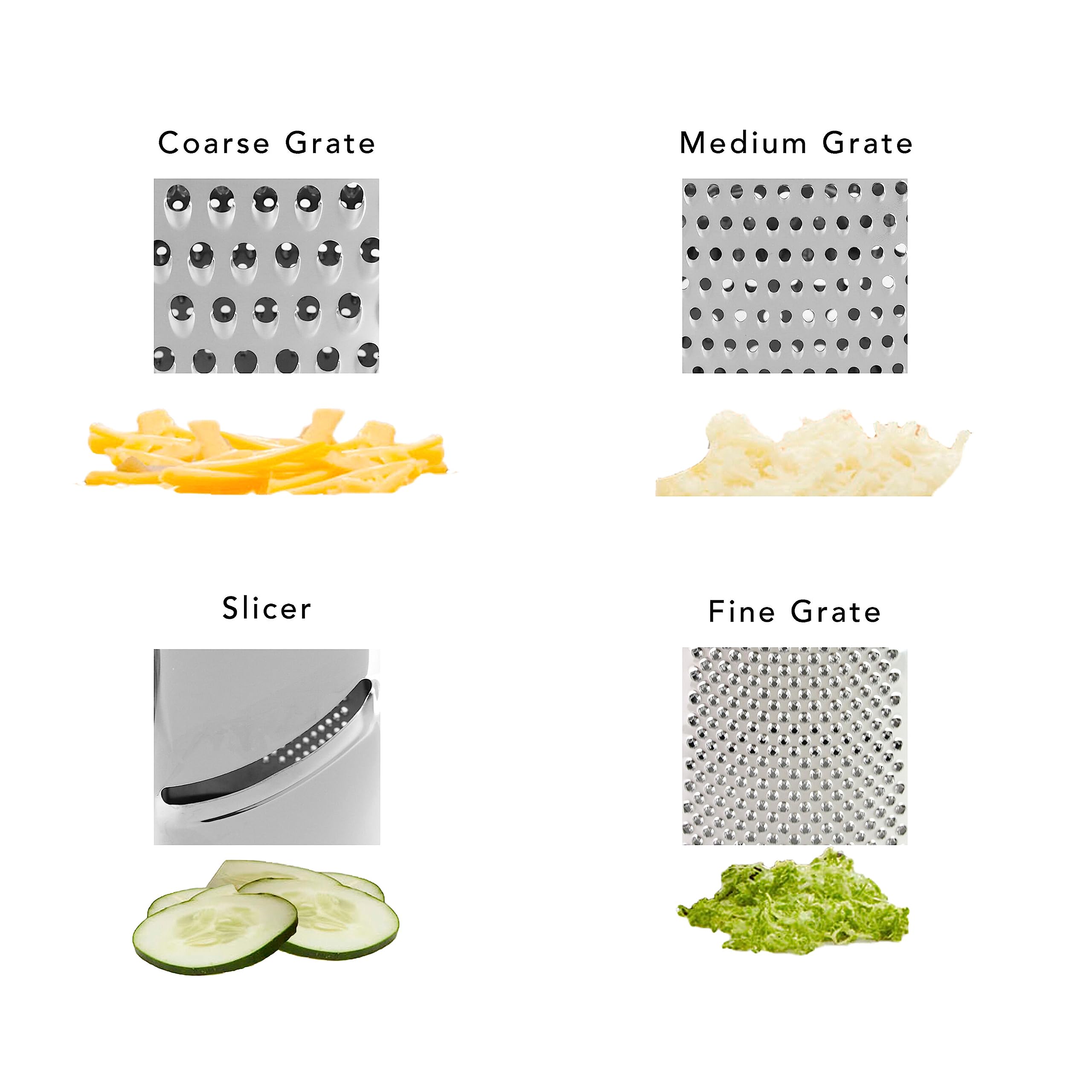 KitchenAid Gourmet 4-Sided Stainless Steel Box Grater with Detachable Storage Container, 10 inches tall, Black