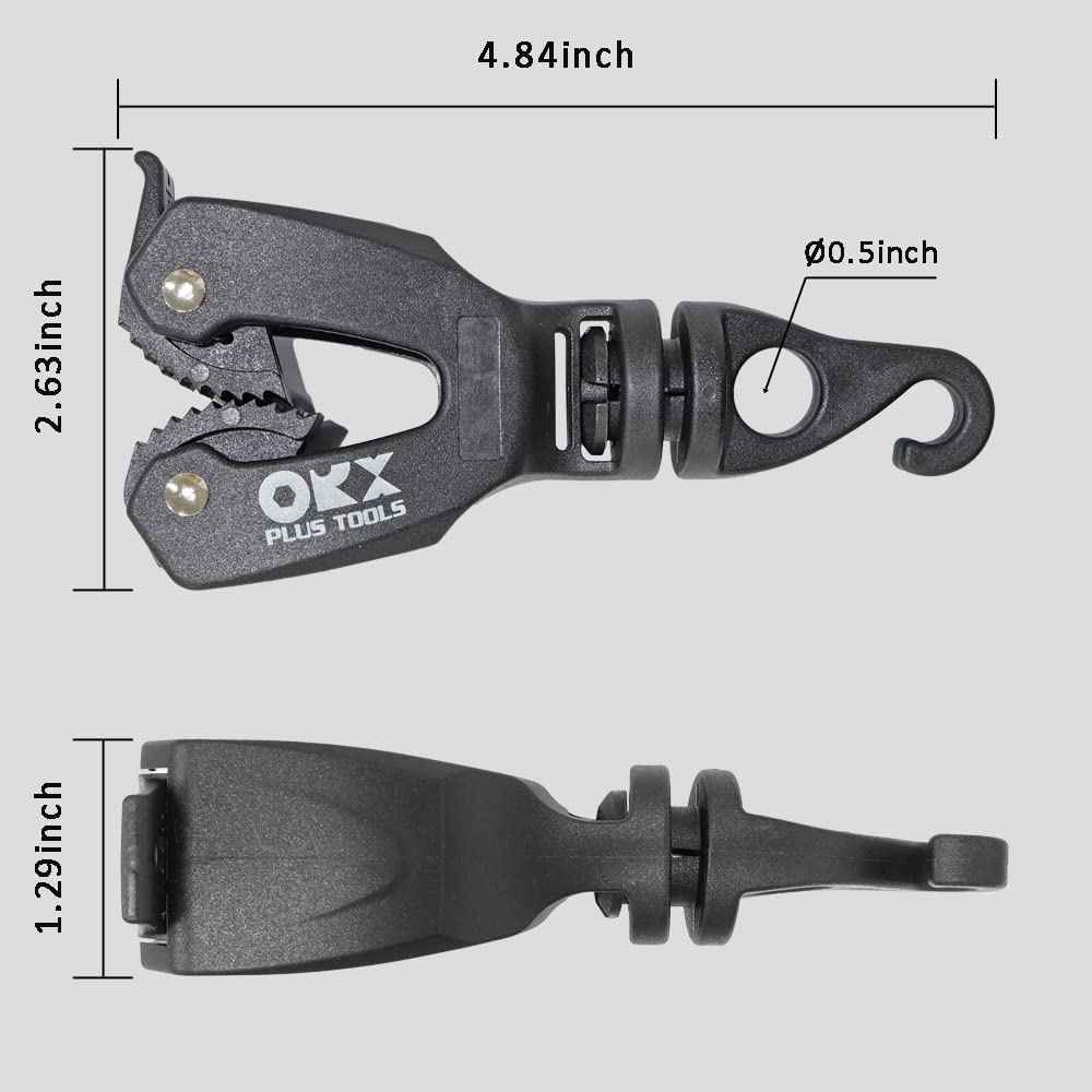 ORXPLUS Tools 2pcs ONE-Handed TARP Clips with Hook Tent Clips Awning Clamp Set Tent Clamps for Camping Canopies, Car Cover, Winter Boat Cover, Pool Cover, Sun Shade