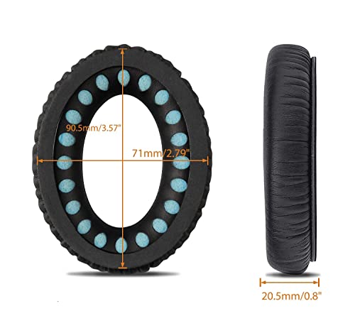 Professional Replacement Earpads Cushions for Bose QuietComfort 35 (QC35) & Quiet Comfort 35 II (QC35 ii) Headphones, Ear Pads with Softer Leather, Noise Isolation Foam, Added Thickness (Black)