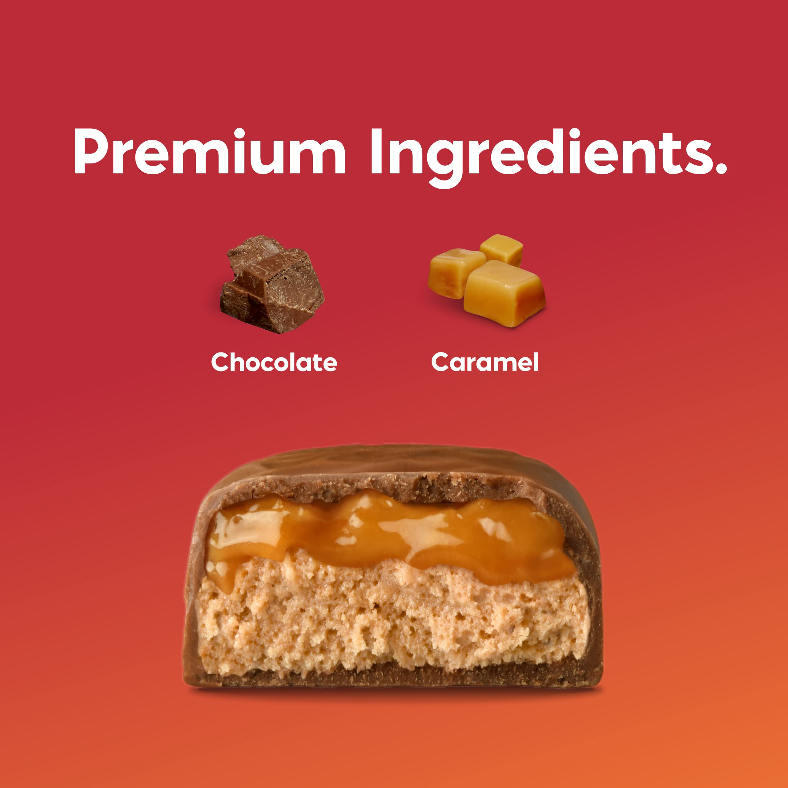 Nick's Protein Bars Chocolate Caramel | 15g protein | 190 calories | Low Carb Keto Friendly Snacks No Added Sugar (Multipack 12 bars x 50g)