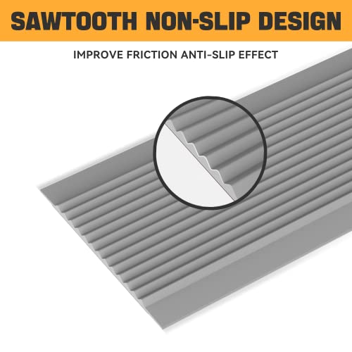 Bnell Vinyl Floor Transition Strips&Waterproof Stair Nosing Edge Trim Strips-Self Adhesive,Stair Edge Anti-Slip Treads&Floor Threshold Strips for Indoor and Outdoor Stairs or Thresholds(GR_1M)