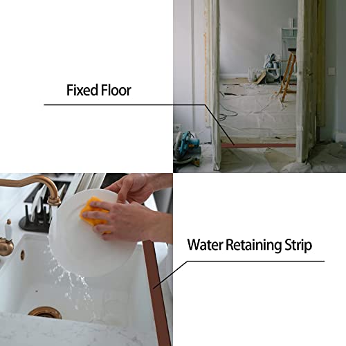 6.56FT Floor Transition Strip Self Adhesive(Brown),Door Threshold Strip,Floor Trim for Wood to Tile Transition, Floor Repair, Gap Coverings