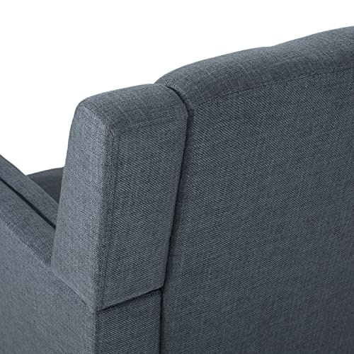Christopher Knight Home Evelyn Mid Century Modern Fabric Arm Chair, Dark Gray, Walnut