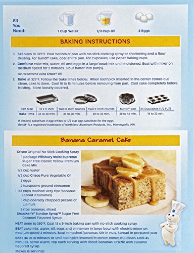 Pillsbury Moist Supreme Sugar Free Classic Yellow Cake Mix, 16 Ounce (Pack of 6)