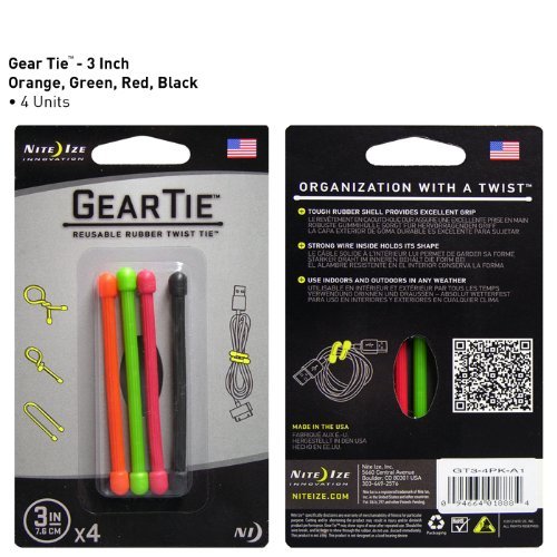 Nite Ize Gear Tie - Assorted 12 Pack Size:Pack of 2