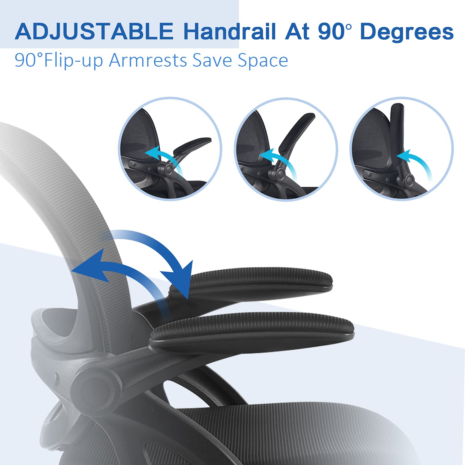 FelixKing Office Chair, Ergonomic Desk Chair, Breathable Mesh Computer Chair Swivel Home Desk Gaming Chair with Wheels and Flip-up Armrests, Adjustable Height for Conference Room (Black)