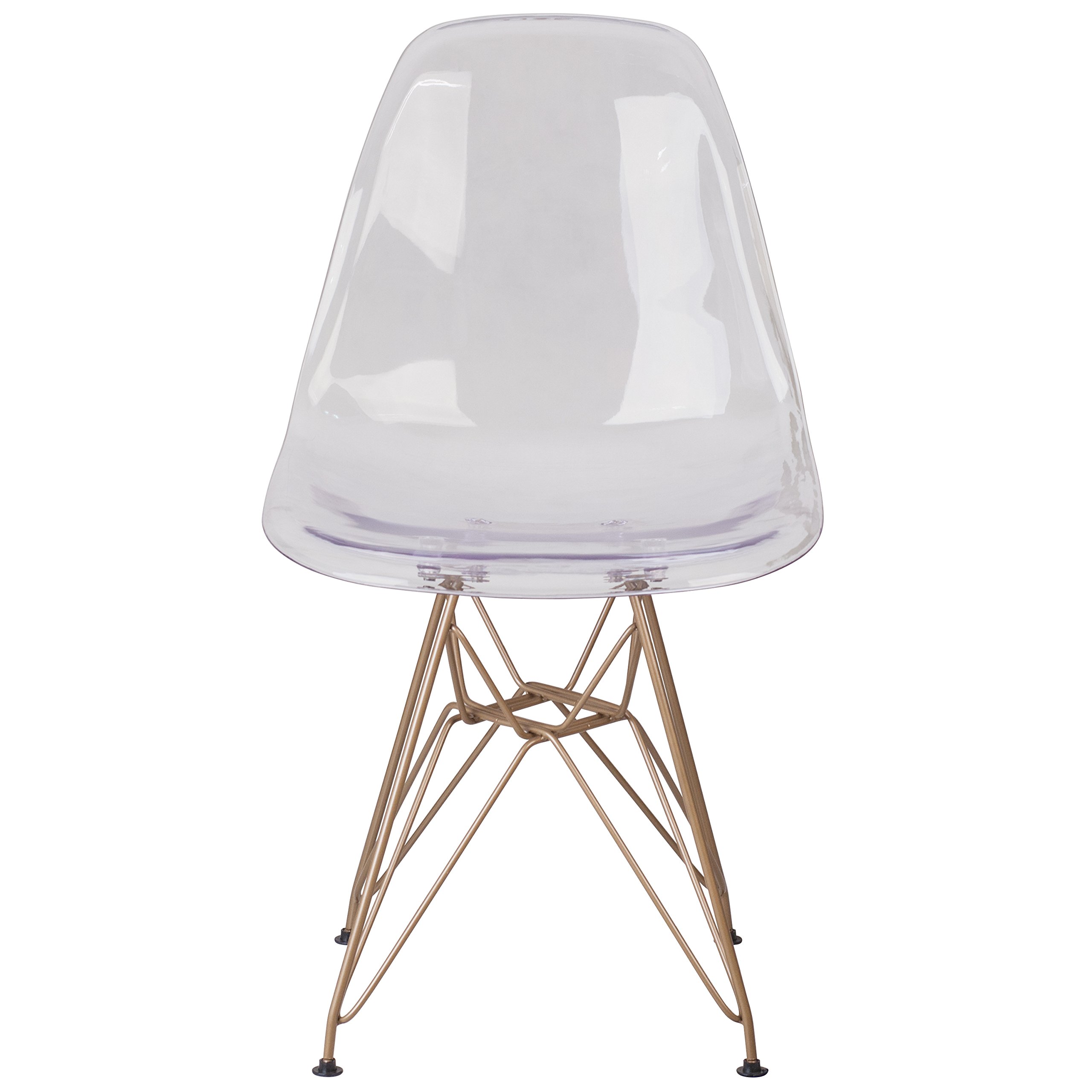 BizChair Ghost Chair with Gold Metal Base