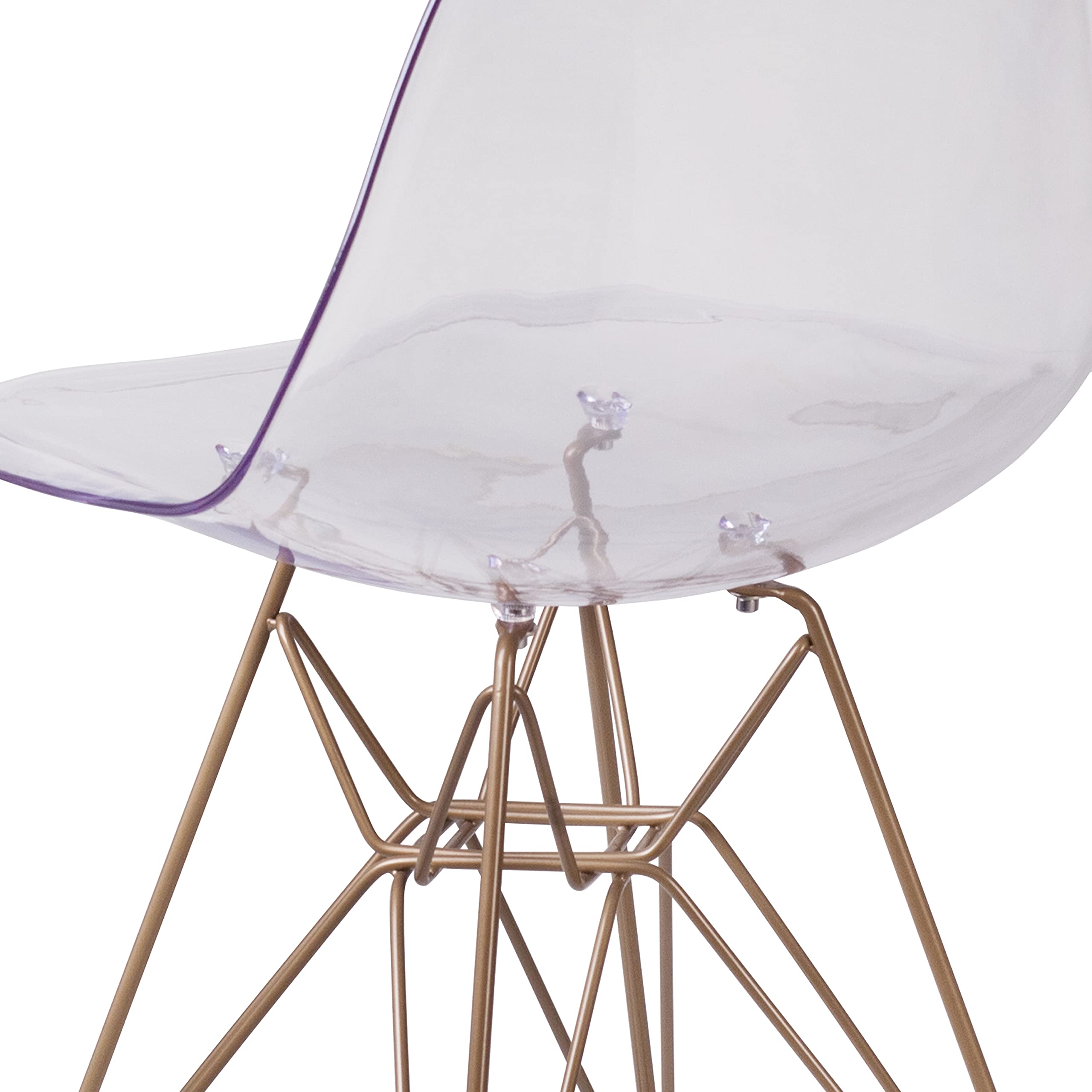 BizChair Ghost Chair with Gold Metal Base