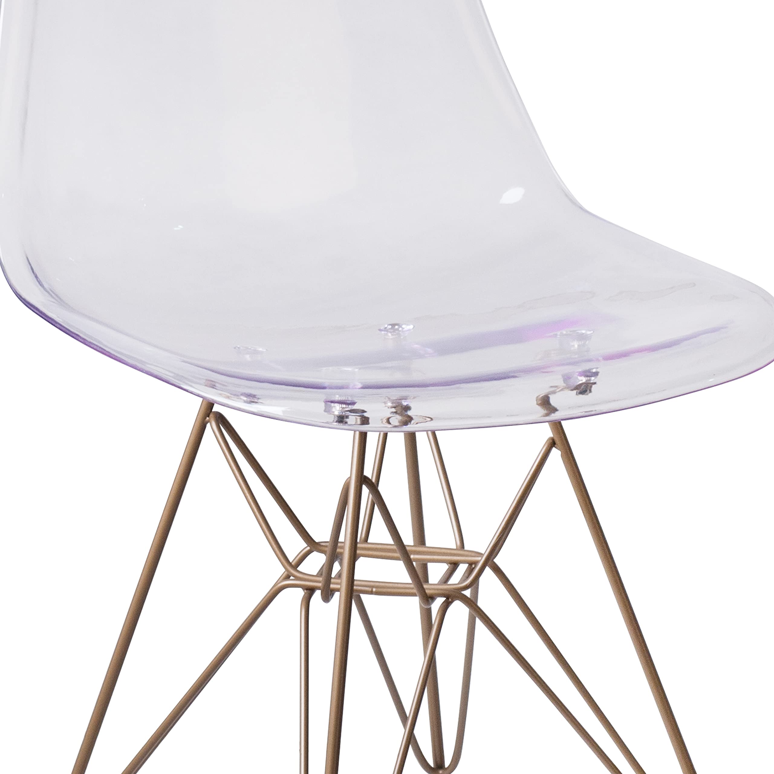 BizChair Ghost Chair with Gold Metal Base
