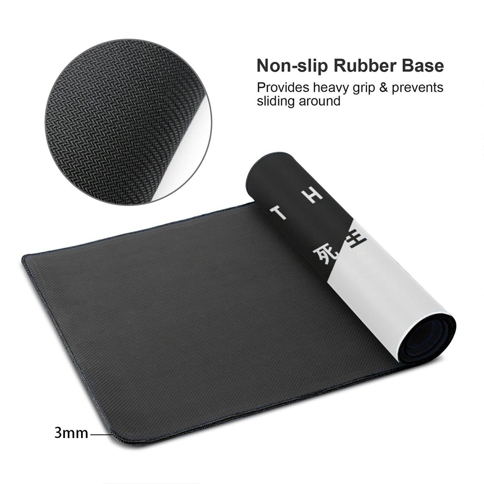 CDEB Black and White Cherry Blossom Gaming Mouse Pad XL, Extended Stitched Edges,Large Mouse Mat Desk Pad, Long Non Slip Rubber Base Mice Pad(31.5 X 11.8 Inch)