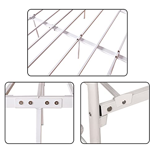 Kefair Full Size Bed Frame 12 Inch Mattress Foundation with Headboard and Footboard Platform Bed Frame,No Box Spring Needed, Easy Assembly(White)