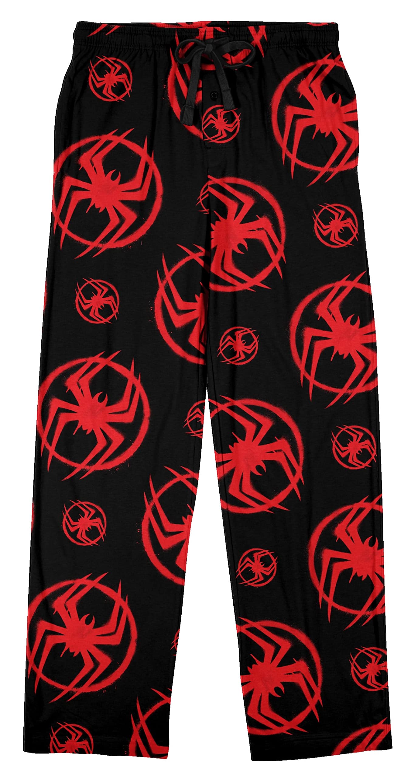 Miles Morales Spider-Man: Across The Spider-Verse Logo AOP Men's Black Sleep Pajama Pants-XL
