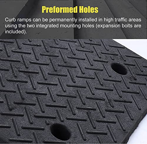 Threshold Ramp, Barrier-Free Transition Rubber Ramp for Door Threshold Wheelchairs Driveway, Indoor Outdoor Garden Steps Auxiliary Curb Ramps, 5 6 7 8 9 10 11 12 13 14 15cm Tall (Size : 5cm/1.9in)