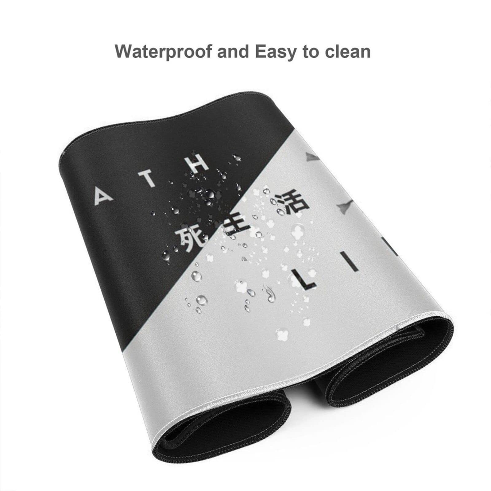 CDEB Black and White Cherry Blossom Gaming Mouse Pad XL, Extended Stitched Edges,Large Mouse Mat Desk Pad, Long Non Slip Rubber Base Mice Pad(31.5 X 11.8 Inch)
