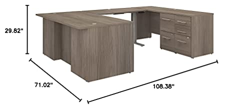 Bush Business Furniture 500 Home Office Desk, 72W, Modern Hickory