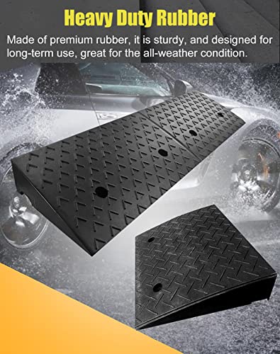 Threshold Ramp, Barrier-Free Transition Rubber Ramp for Door Threshold Wheelchairs Driveway, Indoor Outdoor Garden Steps Auxiliary Curb Ramps, 5 6 7 8 9 10 11 12 13 14 15cm Tall (Size : 5cm/1.9in)