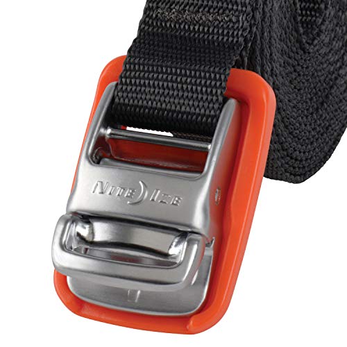 Nite Ize CamJam Tie Down Strap - Tie Down Ratchet Straps - Straps for Trucks & Cars - Tie Downs for Luggage, Camping Gear & Other Loads - Moving Supplies - 12 ft Strap, Orange (Pack of 1)