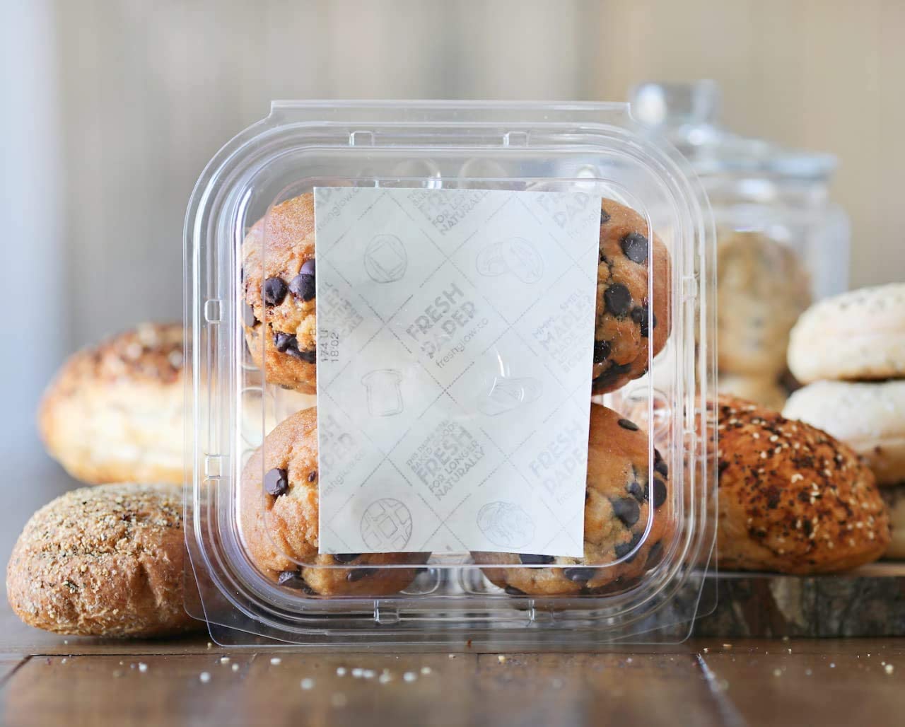 THE FRESHGLOW CO FRESHPAPER, Food Saver Sheets for Bread, Keep Baked Goods Fresh, Perfect for Bagels, Muffins, Fresh Bread, Cookie Storage, Healthy Meal Prep, BPA Free, Made in USA - 1 (8 Sheet) Pack