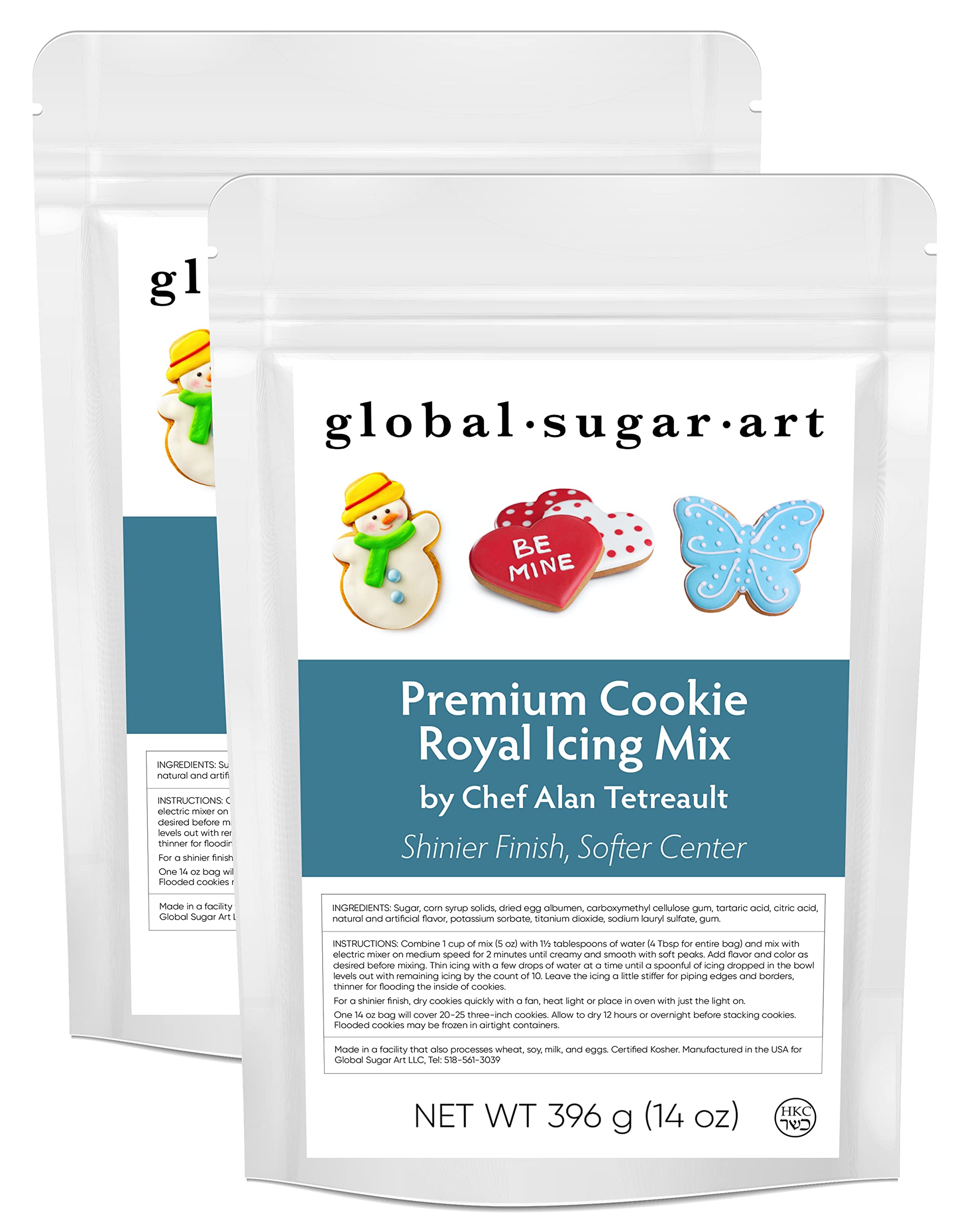 Global Sugar Art Premium Royal Cookie Icing Mix White by Chef Alan Tetreault (2-Package)
