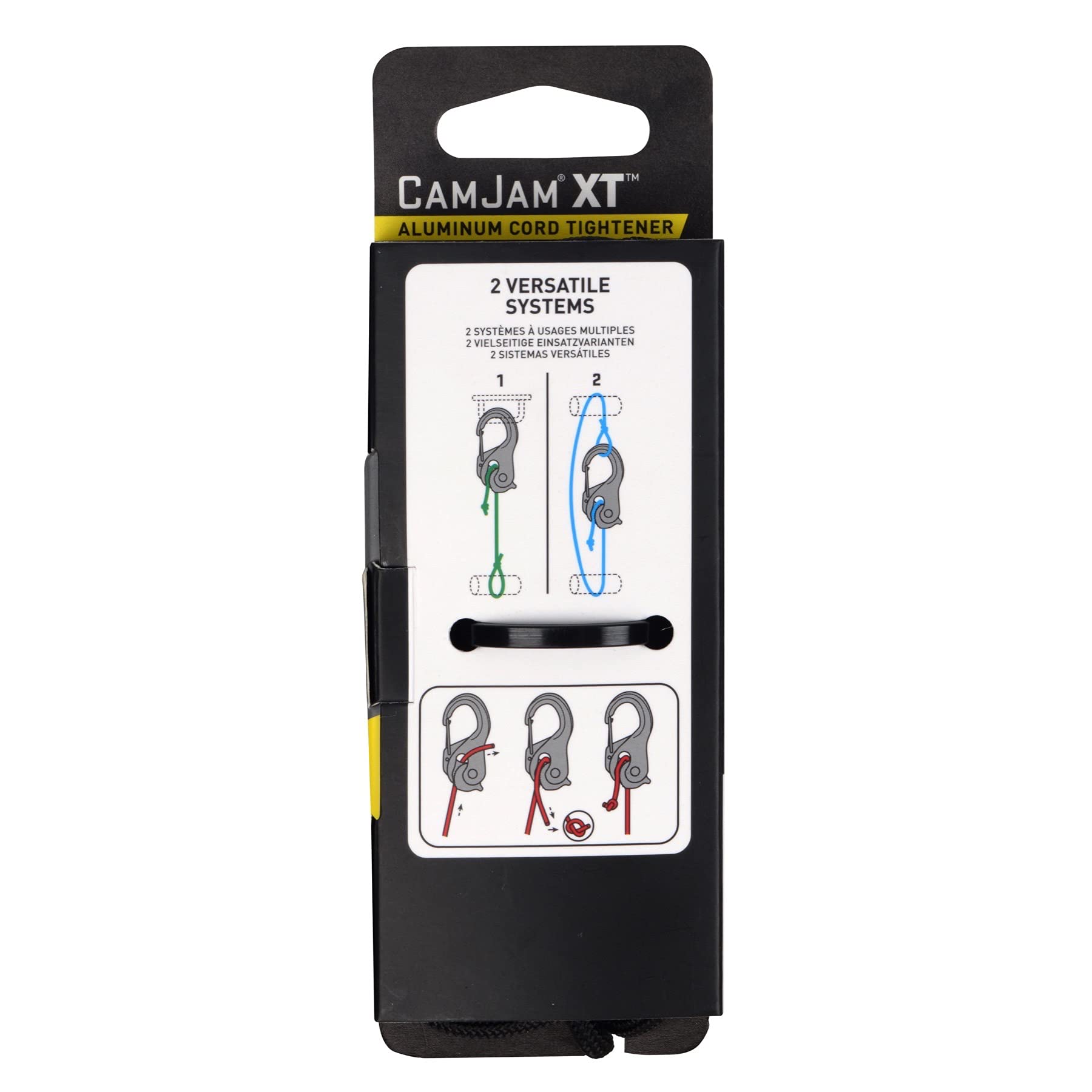 Nite Ize CamJam XT Aluminum Rope Tightener w/ Rope Heavy-Duty Rugged (2-Pack)
